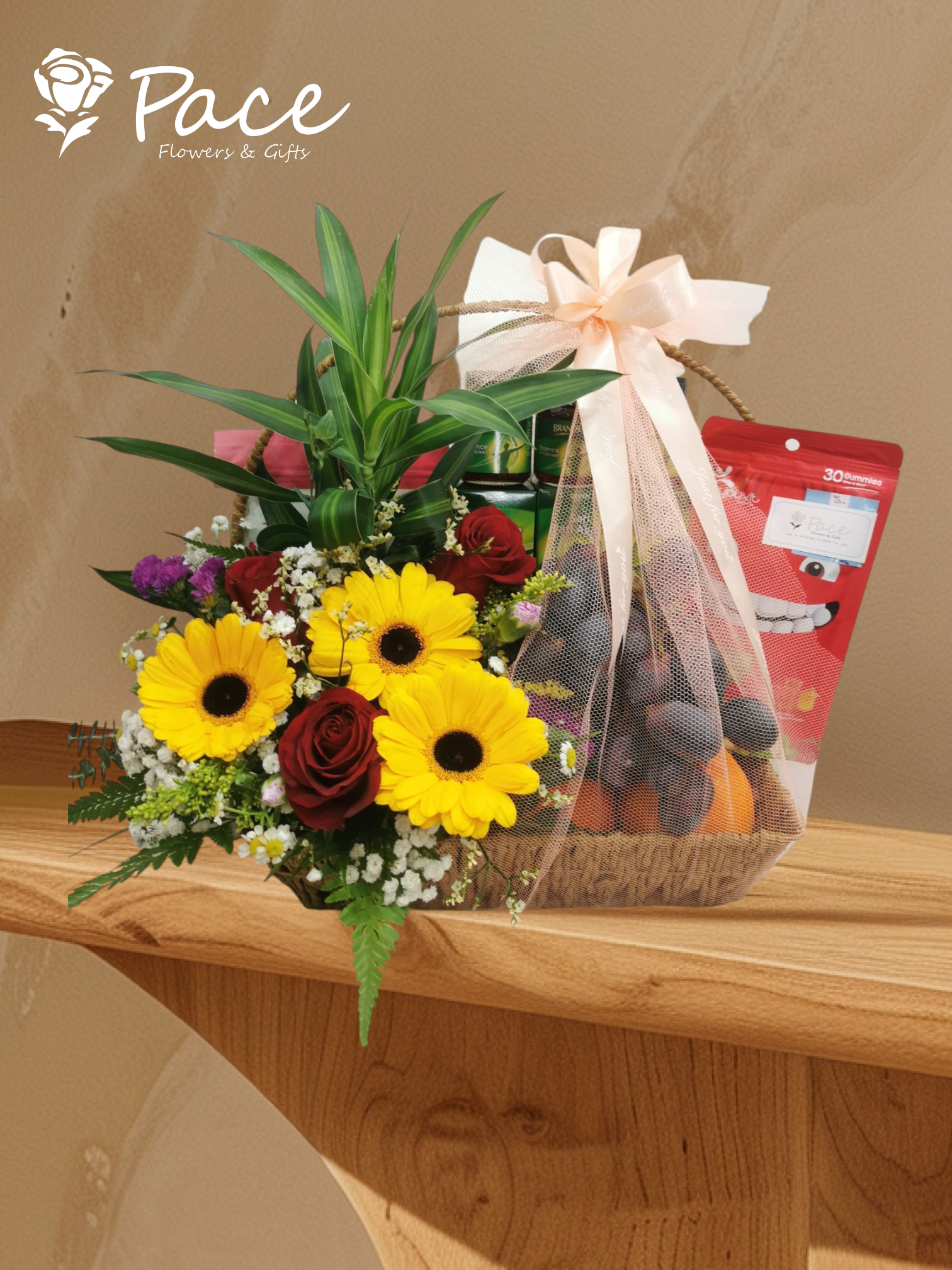 Wellness Fruit Flower Basket #Rebuild – Pace Flowers & Gifts